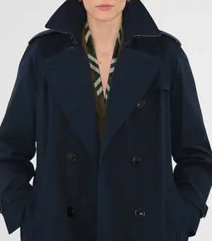 Burberry Long Waterloo Heritage Trench Coat - Blue