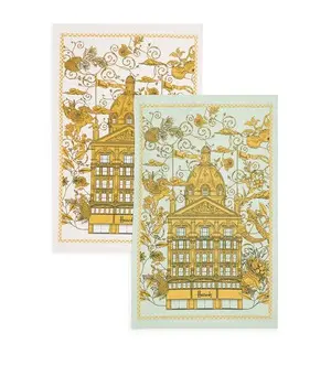 Harrods Set Of 2 Building Legacy Tea Towels - Mint