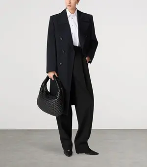 Bottega Veneta Intrecciato Leather Veneta Shoulder Bag - Black