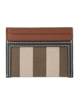 Burberry Check Card Holder - Brown