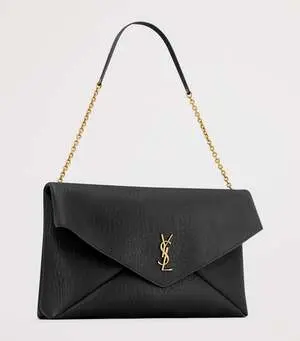 Saint Laurent Cassandre Envelope Pouch - Black
