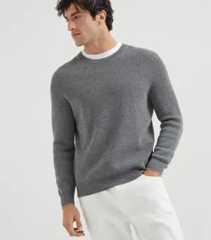 Brunello Cucinelli Cashmere Ribbed Sweater - Grey