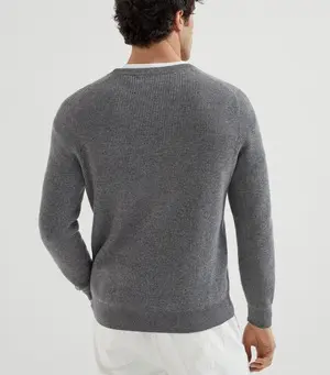 Brunello Cucinelli Cashmere Ribbed Sweater - Grey