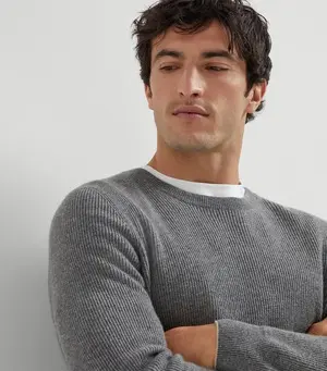 Brunello Cucinelli Cashmere Ribbed Sweater - Grey