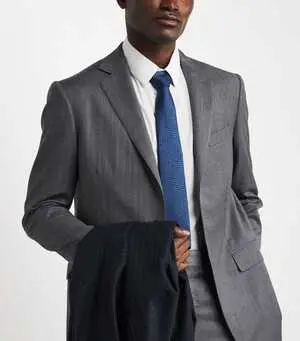 Giorgio Armani Silk Herringbone Neck Tie - Blue