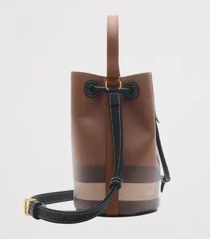 Burberry Mini Check Bucket Bag - Brown