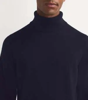 Harrods Cashmere Rollneck Sweater - Navy