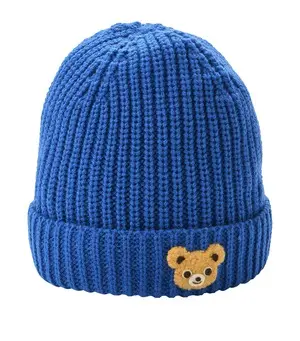 MIKI HOUSE Knitted Character Beanie - Blue