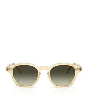 Oliver Spencer Square Eyles Sunglasses - Beige