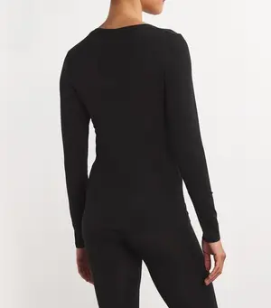 Falke Long-sleeve Daily Climawool T-shirt - Black