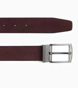 Giorgio Armani Suede Reversible Belt Strap - Red