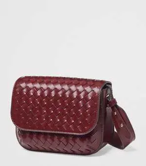 ASPINAL OF LONDON Leather Ella Cross-body Bag - Burgundy