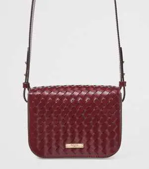 ASPINAL OF LONDON Leather Ella Cross-body Bag - Burgundy