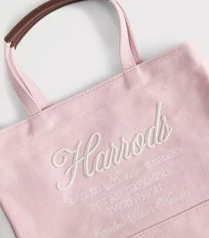 Harrods Embroidered Logo Tote Bag - Pink