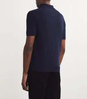 Harrods Cashmere Polo Shirt - Navy