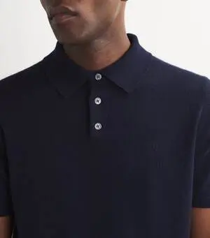 Harrods Cashmere Polo Shirt - Navy
