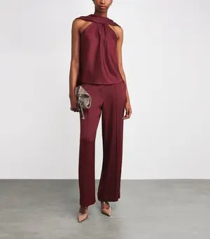 Simkhai Satin Wide-leg Trousers - Red