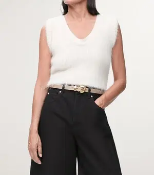 Loewe Leather Belt - Beige