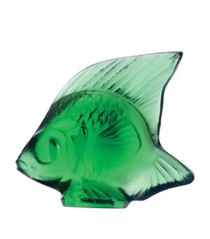 Lalique Crystal Fish Sculpture - Green
