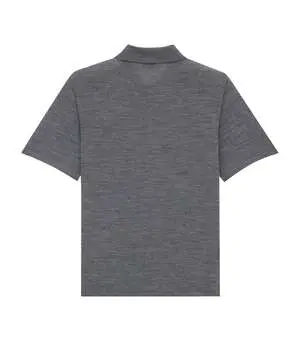 Saint Laurent Wool Cassandre Polo Shirt - Grey