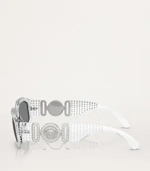 Versace Embellished Rectangle Sunglasses