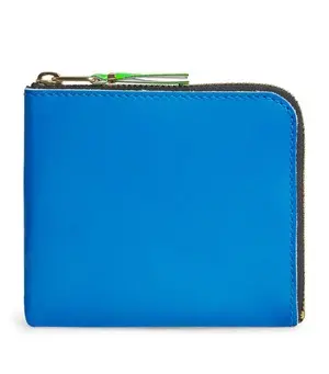 Comme Des Garçons Small Leather Super Fluo Wallet - Blue