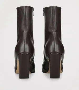 Khaite Leather Nevada Ankle Boots 85 - Brown