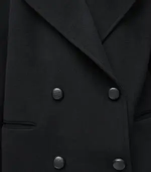 Loewe Wool Double-breasted Short Coat - Black
