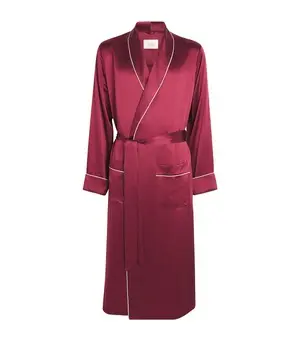 Harrods Silk Night Robe - Red