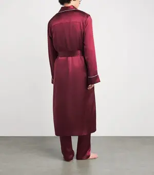 Harrods Silk Night Robe - Red