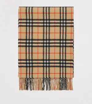 Burberry Cashmere Check Scarf - Beige