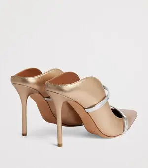 MALONE SOULIERS Metallic Leather Maureen Mules - Gold