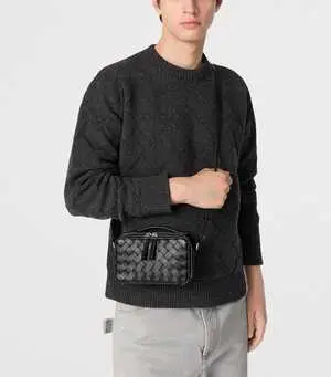 Bottega Veneta Leather Intrecciato Getaway Phone Pouch