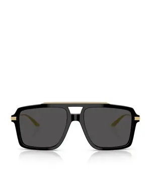 Dolce & Gabbana Acetate Aviator Sunglasses - Black