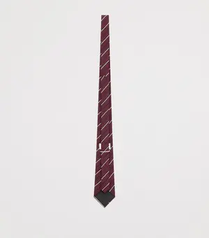 Saint Laurent Silk-wool Jacquard Stripe Tie