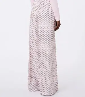 Max Mara Silk Twill Printed Wide-leg Trousers - Pink