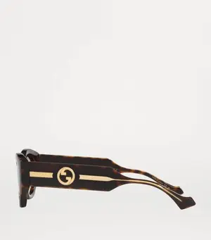 Gucci Injected Oval Sunglasses - Brown