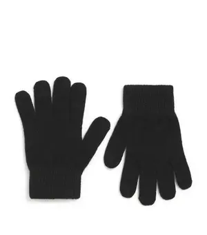 YVES SALOMON Cashmere Knitted Gloves - Black