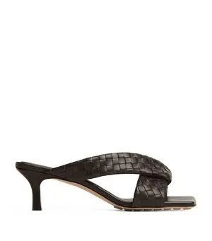 Bottega Veneta Leather Intrecciato Riva Mules - Brown
