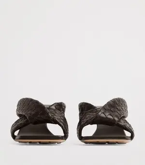 Bottega Veneta Leather Intrecciato Riva Mules - Brown