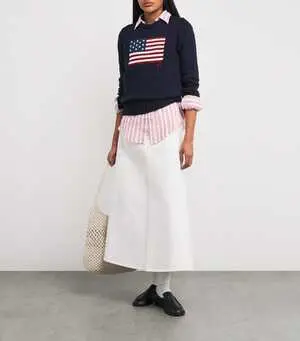 Polo Ralph Lauren Cotton American Flag Sweater - Navy