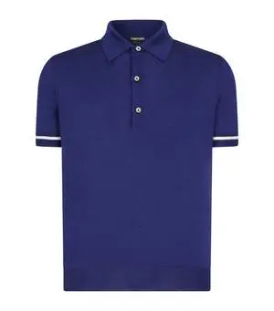 TOM FORD Cashmere-silk Polo Shirt - Blue