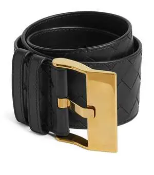 Bottega Veneta Large Intrecciato Watch Belt - Black