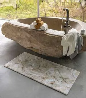 ABYSS & HABIDECOR Egyptian Cotton-blend Castello Bath Mat - Neutral