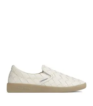 Bottega Veneta Leather Intrecciato Sawyer Sneakers - White