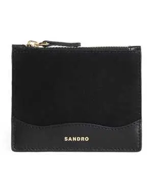 Sandro Leather-suede Card Holder - Black