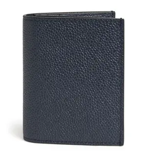 Thom Browne Leather Double Card Holder - Navy