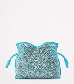 Loewe Mini Snakeskin Scales Flamenco Clutch - Blue