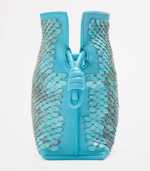 Loewe Mini Snakeskin Scales Flamenco Clutch - Blue