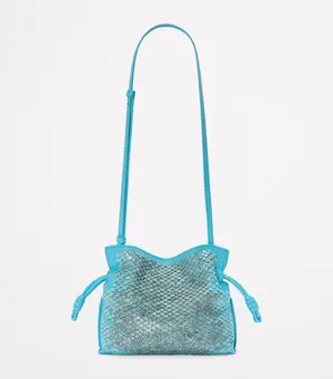 Loewe Mini Snakeskin Scales Flamenco Clutch - Blue